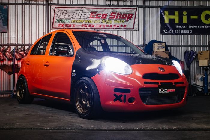 Nissan March Ogah Dicap Imut, Pasang Pelek TE37 Mantap Bergaya Racing - Gridoto